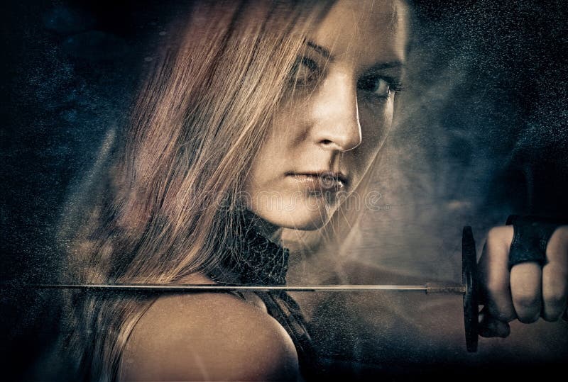 Femme Fatale with Samurai Sword Stock Image - Image of gorgeous, carved ...