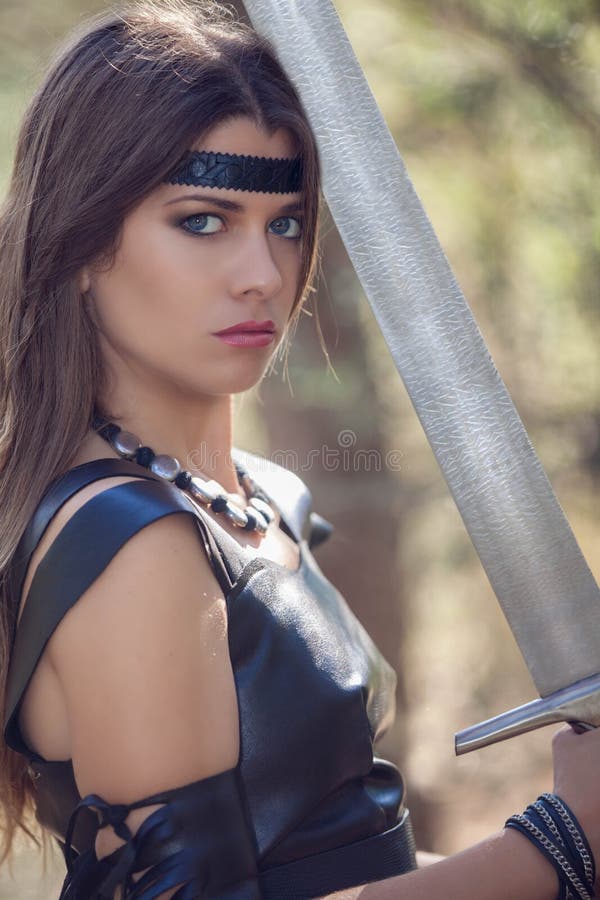 Woman with sword stock photo. Image of women, females, power - 29834