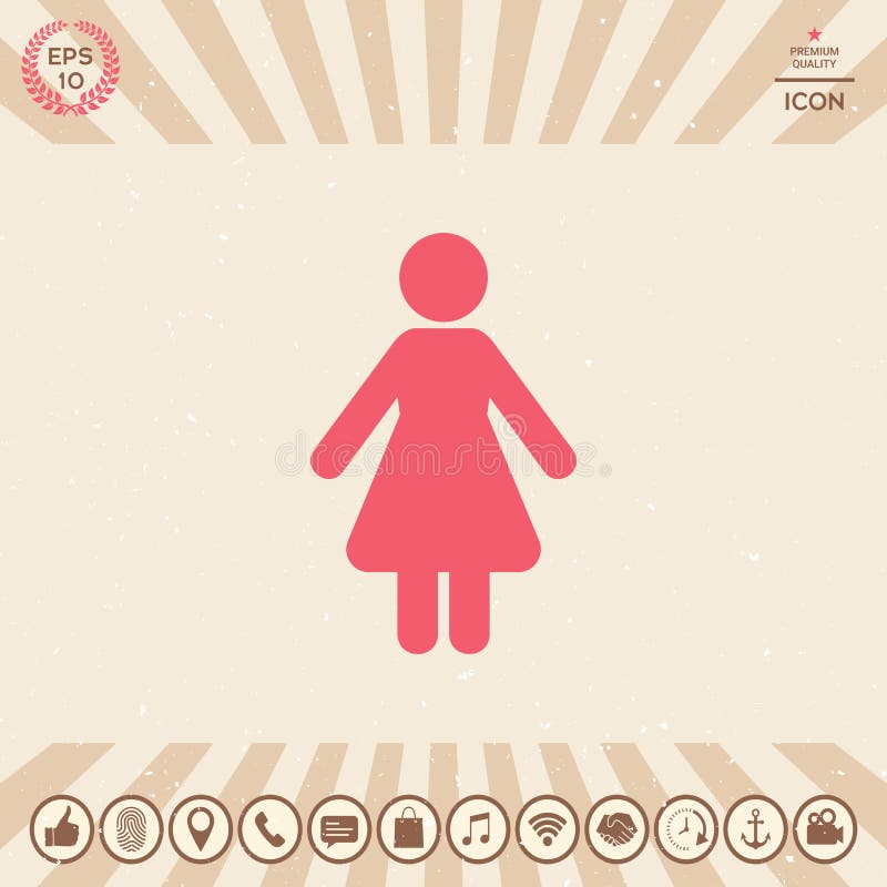 Woman symbol icon stock vector. Illustration of silhouette - 106363313