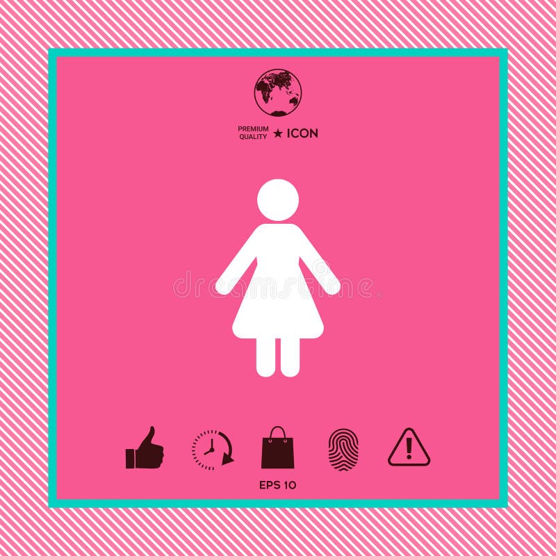 Woman symbol icon stock vector. Illustration of gender - 106614554