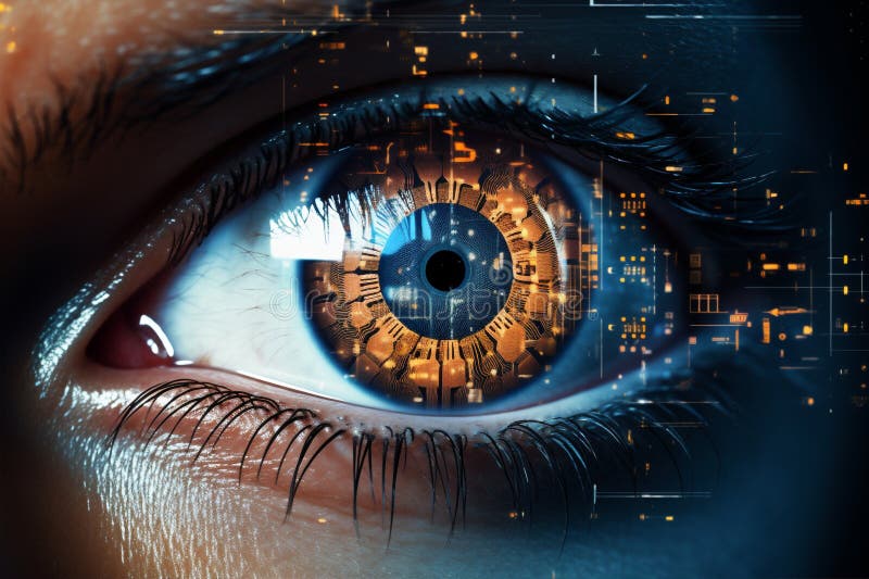 Woman Tech Identity Security Vision Eye Futuristic Digital Interface ...
