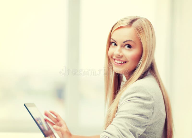 Woman with tablet pc stock image. Image of attractive - 42707227