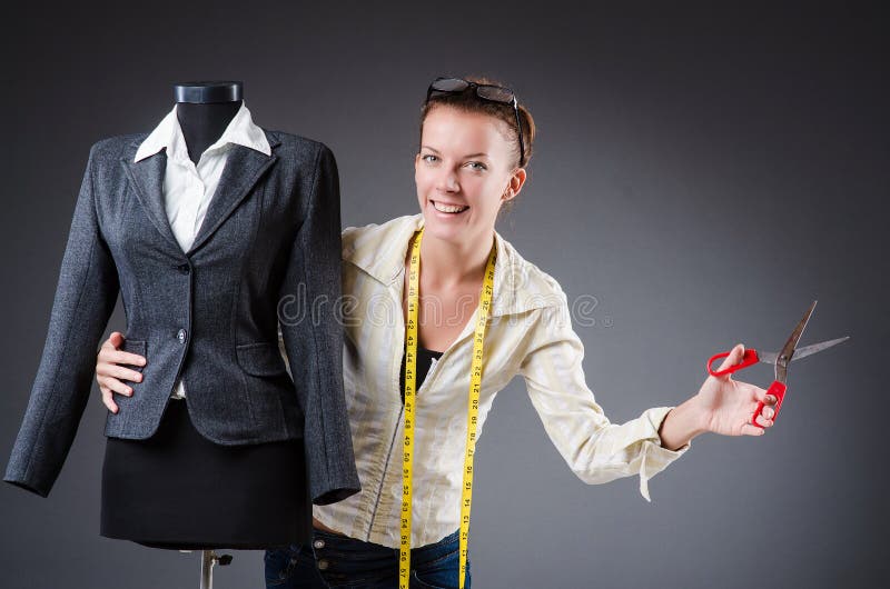 Woman tailor working stock photo. Image of measure, clothing - 34868160