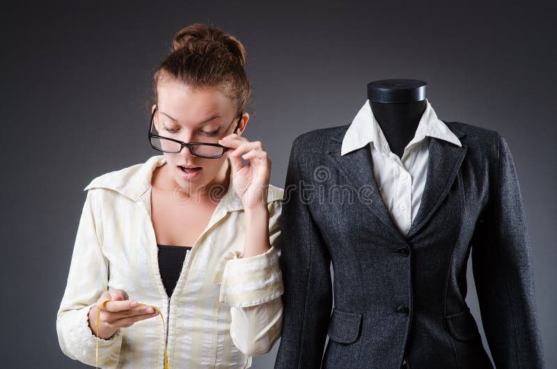 Woman tailor working stock image. Image of dressmaker - 35066057