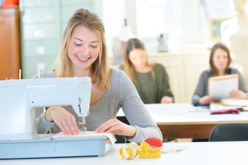 Woman on tailoring class stock photo. Image of fabric - 270024146