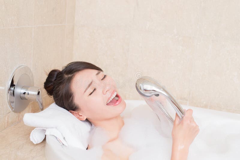 Woman take the bath stock image. Image of healthy, clean - 92055723