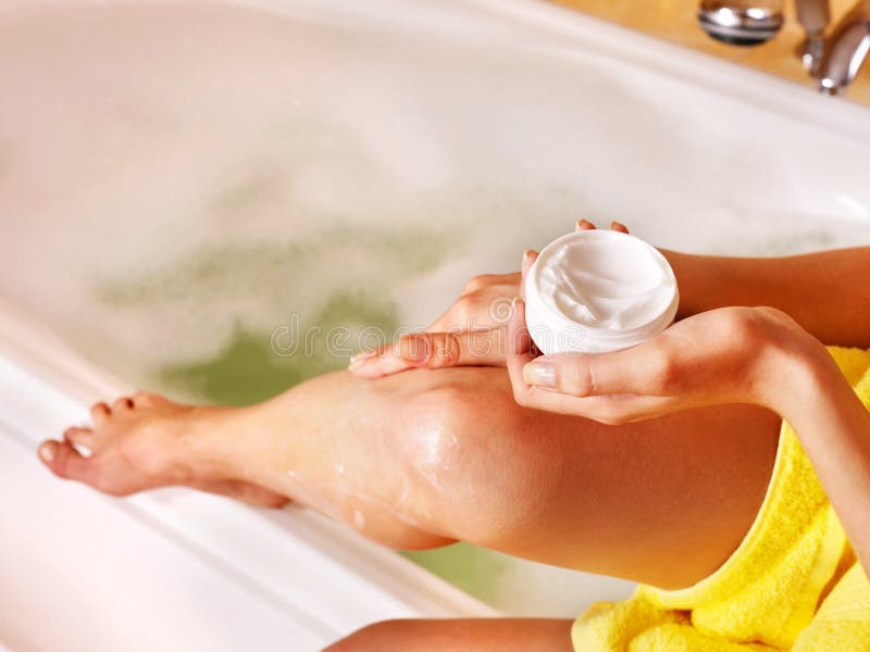 Woman take bubble bath. stock photo. Image of relax, bathing - 21437364