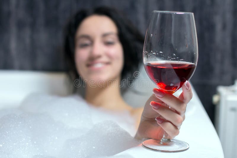159 Woman Bathtub Relaxing Wine Stock Photos - Free & Royalty-Free ...
