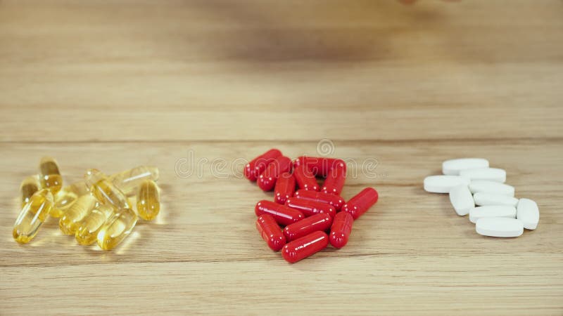 Woman Takes Different Pills in Turn Stock Video - Video of capsule ...