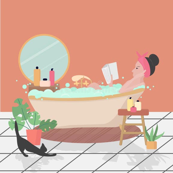 Woman Taking Bath Foam Stock Illustrations 545 Woman Taking Bath Foam