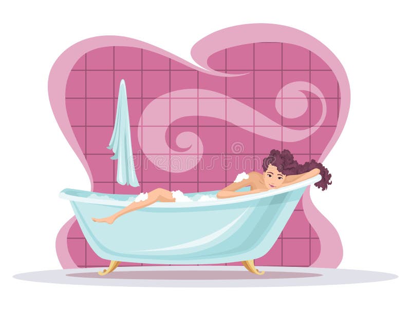 Cartoon Woman Taking Bath Stock Illustrations 748 Cartoon Woman
