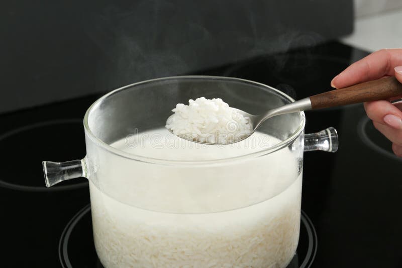 Woman Taking Boiled Rice Pot Closeup Stock Photos - Free & Royalty-Free ...