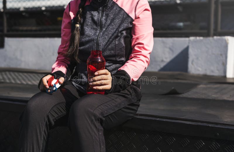 People Taking a Break from Exercise Session Stock Image - Image of ...