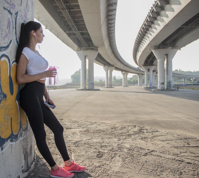 Woman Taking a Break from Running Stock Photo - Image of activity ...