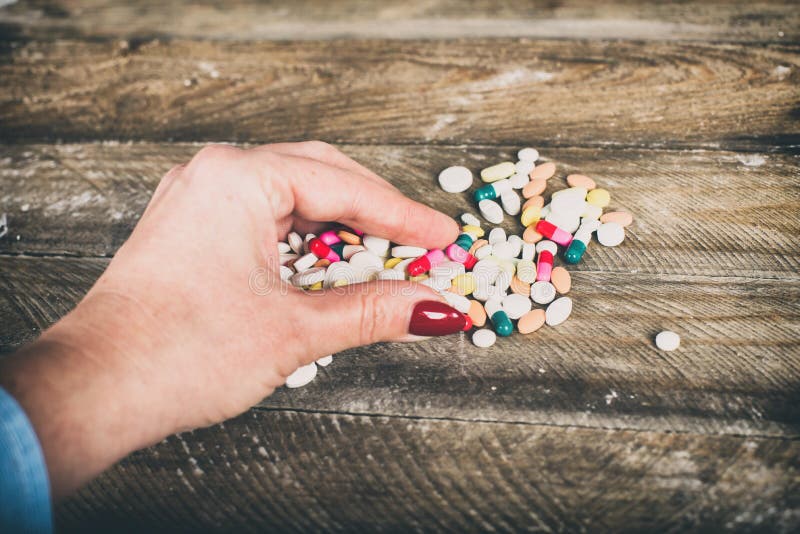 Woman taking drugs stock photo. Image of study, druggy - 85576572
