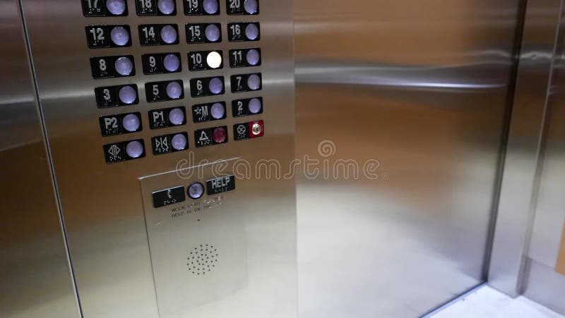 Woman Taking the Elevator and Leaving at Ten Floor Stock Footage ...