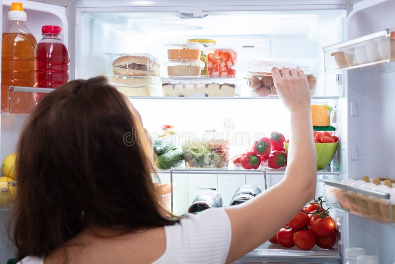 Man Taking Food from Fridge Stock Image - Image of breakfast, door ...