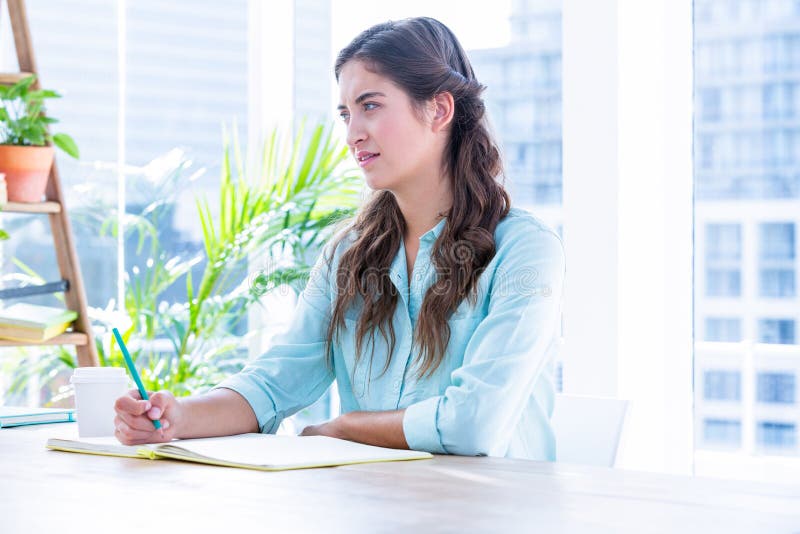 Woman Taking Notes during a Meeting Stock Photo - Image of long, taking ...