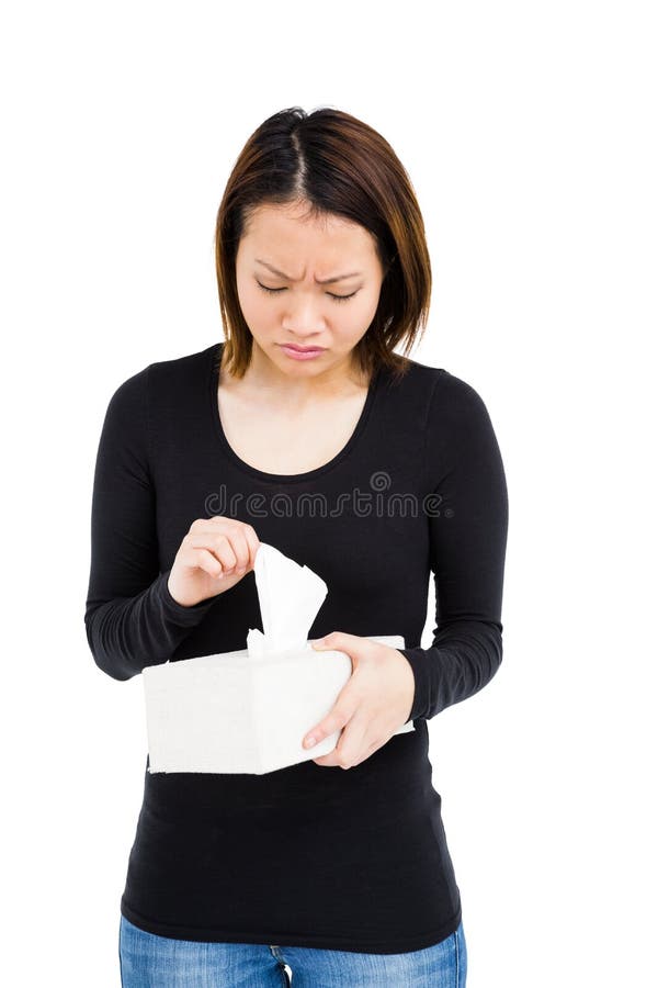 The Women Clean Sweat on Her Face. Stock Image - Image of clean, girl ...