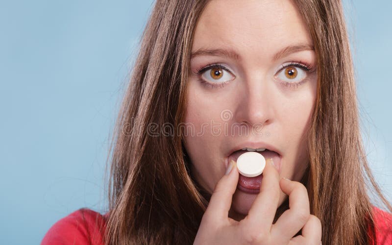 Woman Taking Vitamin C Supplement. Health Care Stock Photo - Image of ... Woman Taking Vitamin C Supplement. Health Care Stock Photo - Image of ...