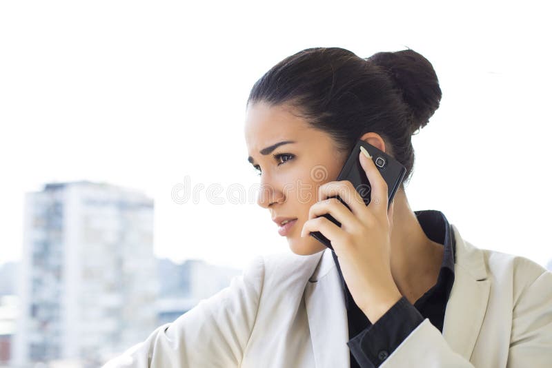 Woman Talking Over the Phone Stock Photo - Image of face, cellphone ...