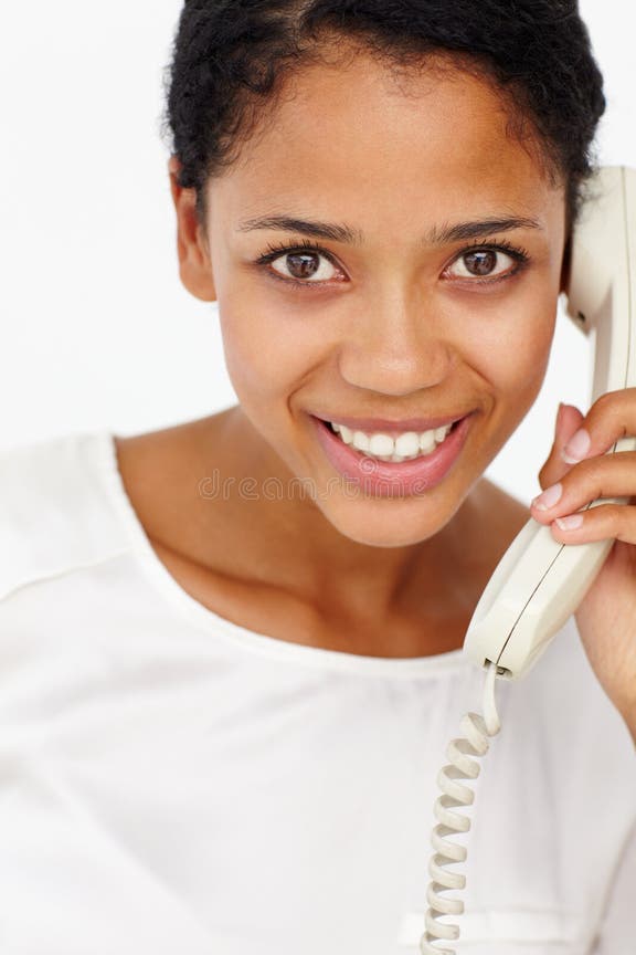 Woman talking on telephone stock photo. Image of center - 19908122