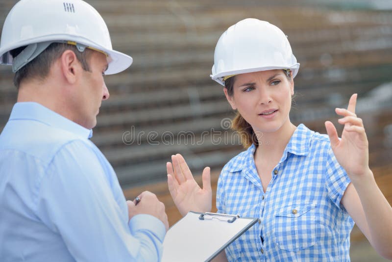 Woman Talking To Colleague Gesturing with Hands Stock Photo - Image of ...