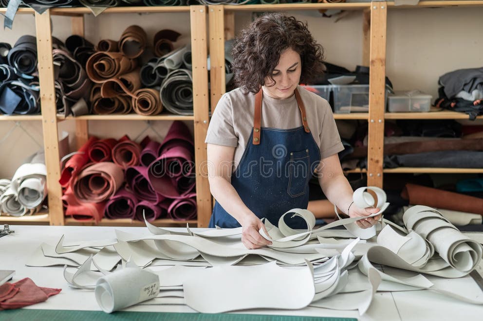 Woman Tanner at Work in the Workshop. Stock Photo - Image of artisan ...