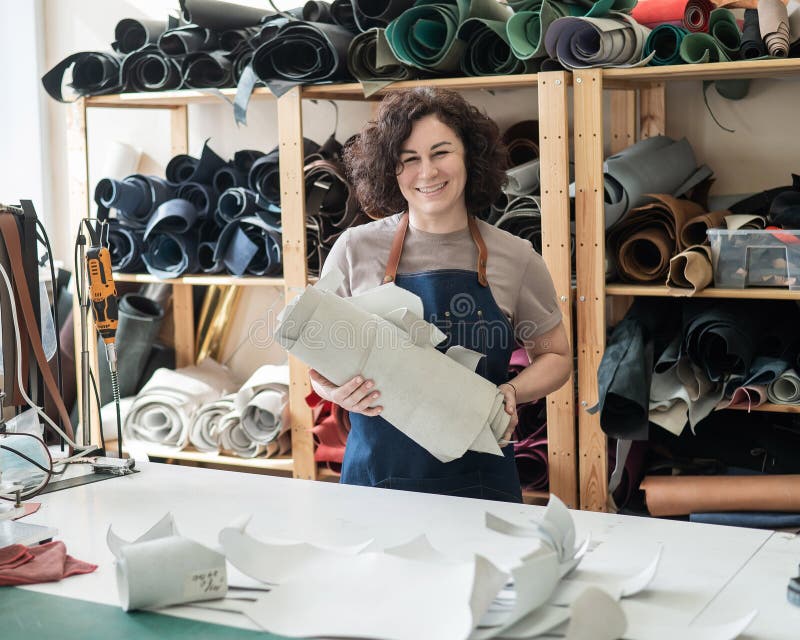 Woman Tanner at Work in the Workshop. Stock Image - Image of occupation ...