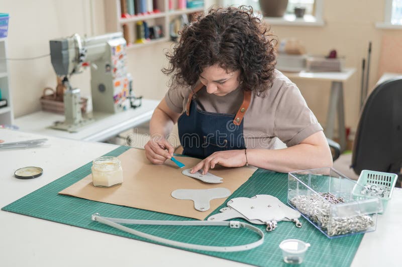 Woman Tanner at Work in the Workshop. Stock Image - Image of occupation ...