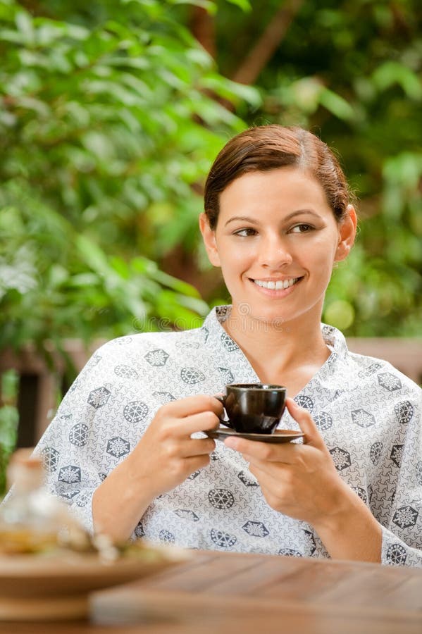 Woman with Tea stock image. Image of lady, good, beautiful - 10828405