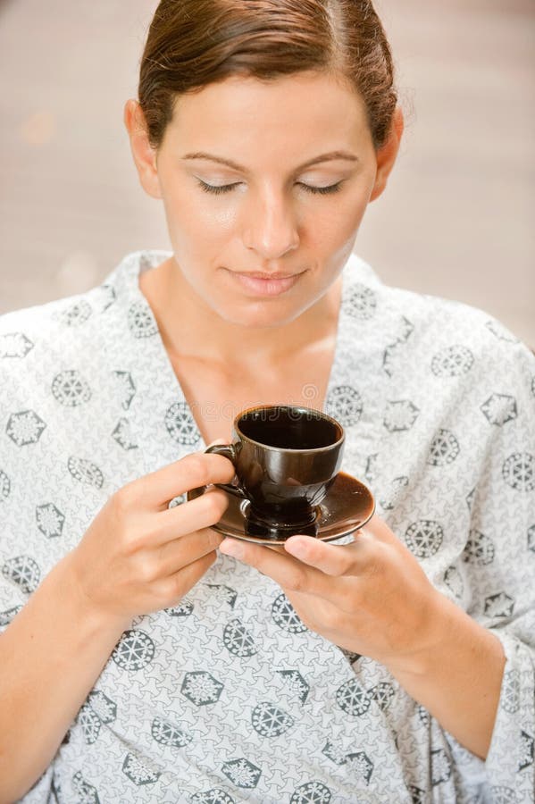 Woman with Tea stock photo. Image of peaceful, lady, good - 12170188