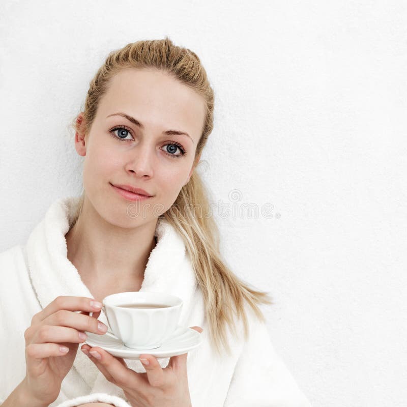 Woman with tea stock photo. Image of adult, human, refreshment - 25372060