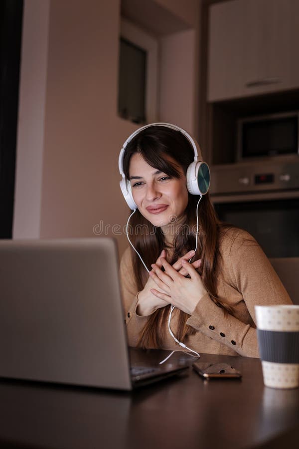Woman Teaching an Online Class Course Stock Photo - Image of ...