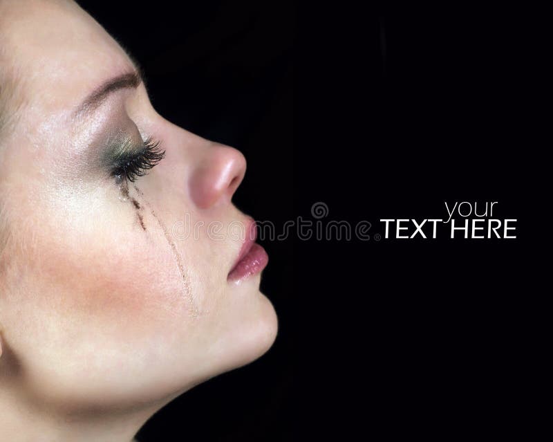 Woman with tears stock photo. Image of expressing, closeup - 161308514