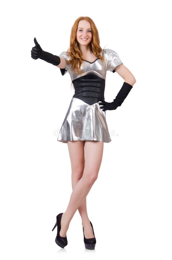 Woman in Tech Concept Isolated Stock Photo - Image of computer, robot ...