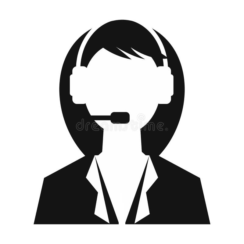 Woman from Technical Support Stock Vector - Illustration of black, icon ...