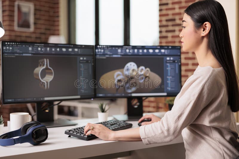Woman Technician Working on Product Development Stock Photo - Image of ...