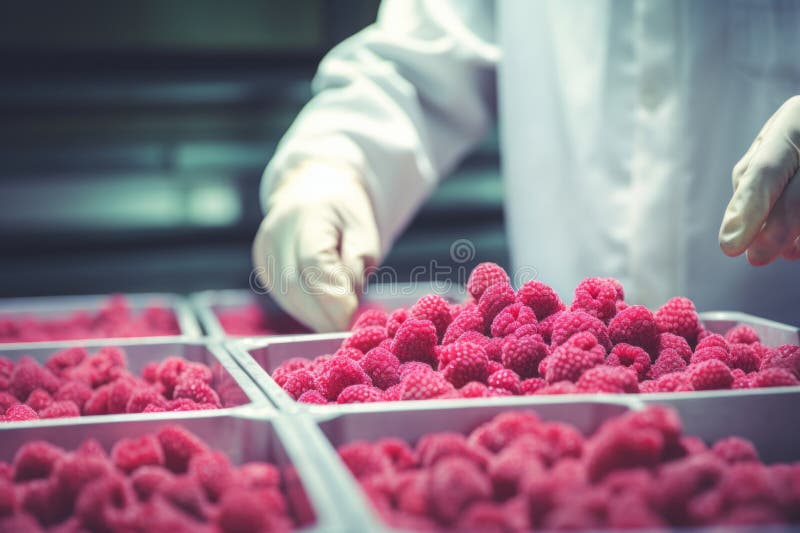 Woman Technologist Working at Fruit Warehouse Checking Quality Control ...