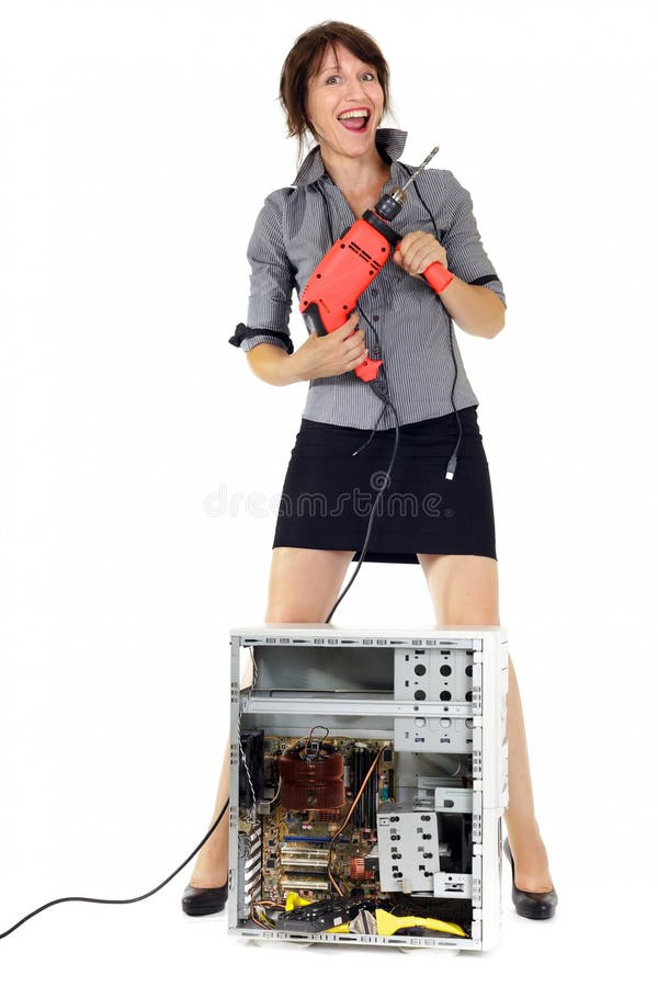 Woman Destroying Computer Stock Photos - Free & Royalty-Free Stock ...