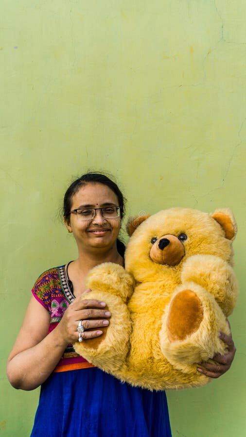 Woman with teddy bears stock image. Image of little - 171233031