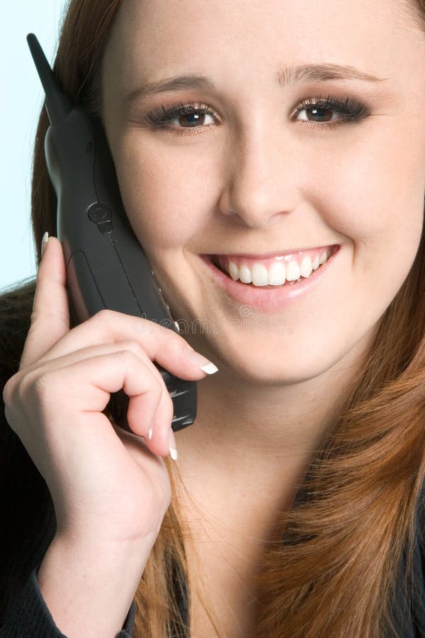Woman on Telephone stock photo. Image of smiling, happy - 3828380