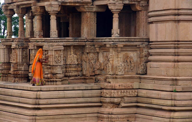 Woman in temple stock image. Image of east, mahal, palace - 6325007