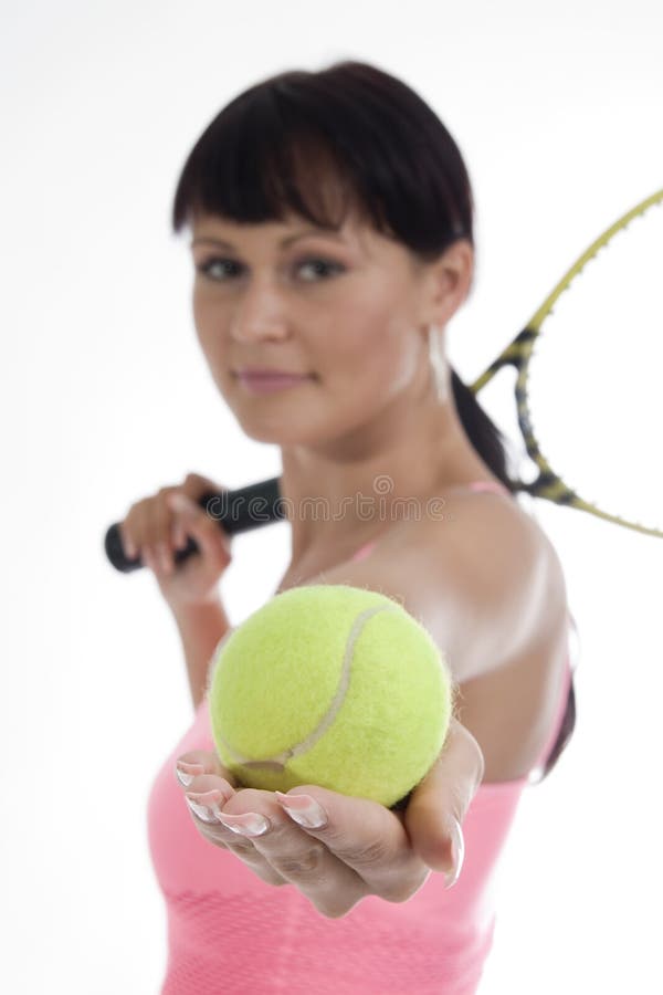 Professional Tennis Player Woman Model with Bright Stock Photo - Image ...