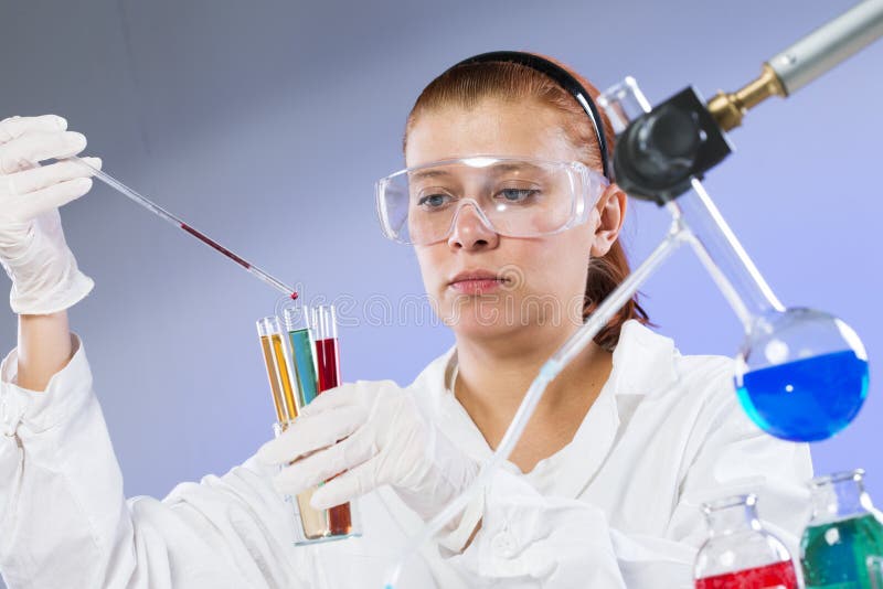 Woman with Test Tubes in a Chemistry Stock Image - Image of experiment ...