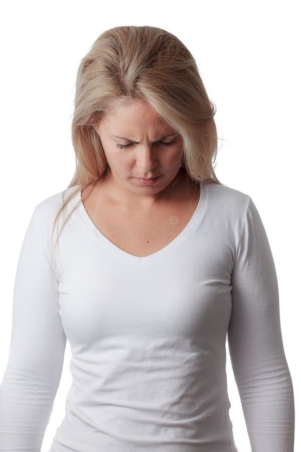 Woman Tests Nuchal Rigidity. Meningitis Stock Photo - Image of ...