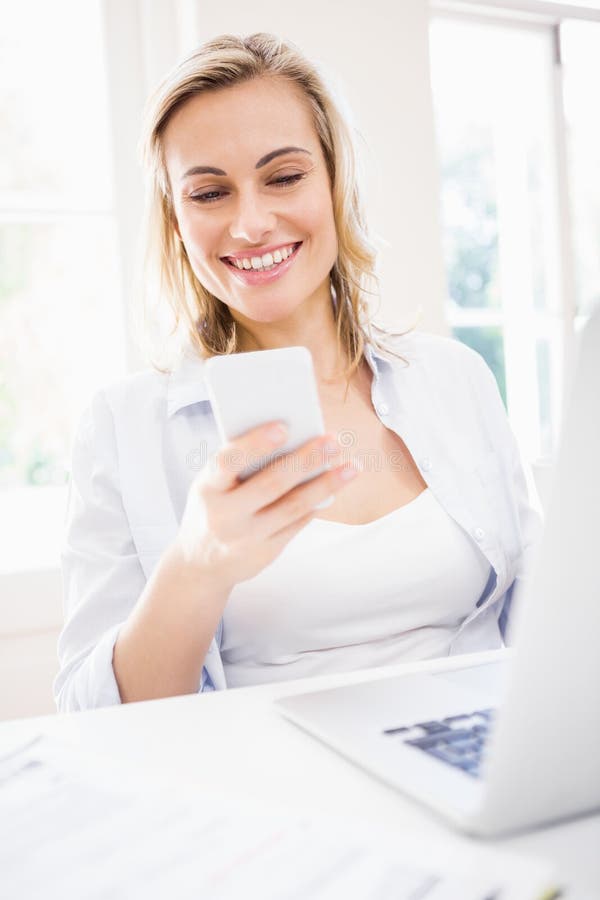 Woman Text Messaging on Mobile Phone Stock Photo - Image of life, house ...