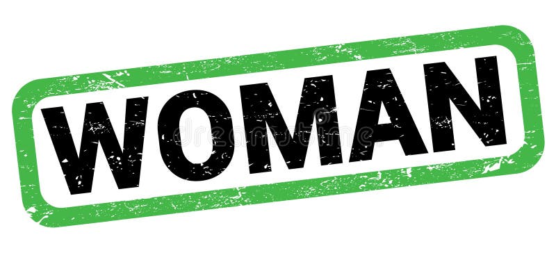 WOMAN Text Written on Green-black Rectangle Stamp Stock Illustration ...