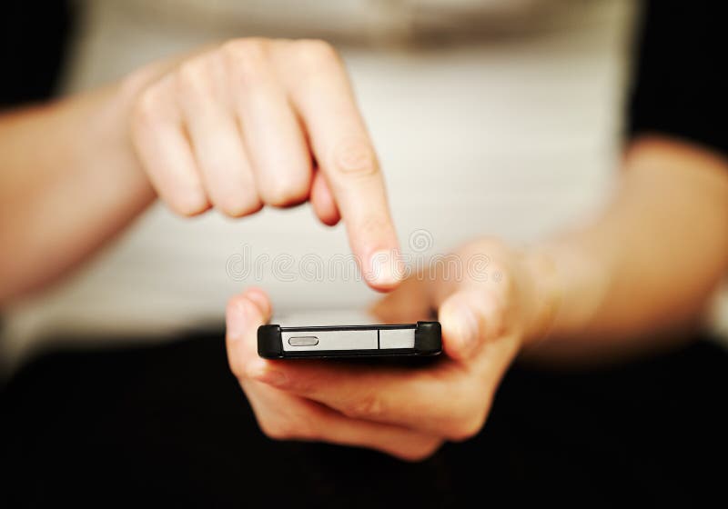 Woman Texting or Dialling Out on an Smartphone Stock Photo - Image of ...