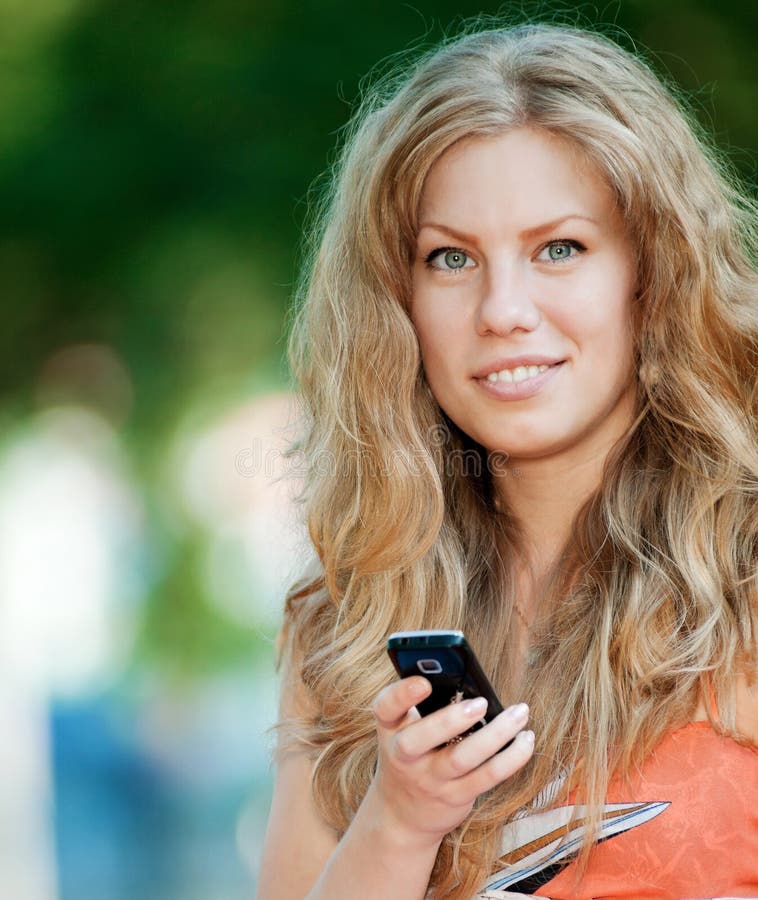 Woman Texting on Mobile Phone Stock Image - Image of communication ...